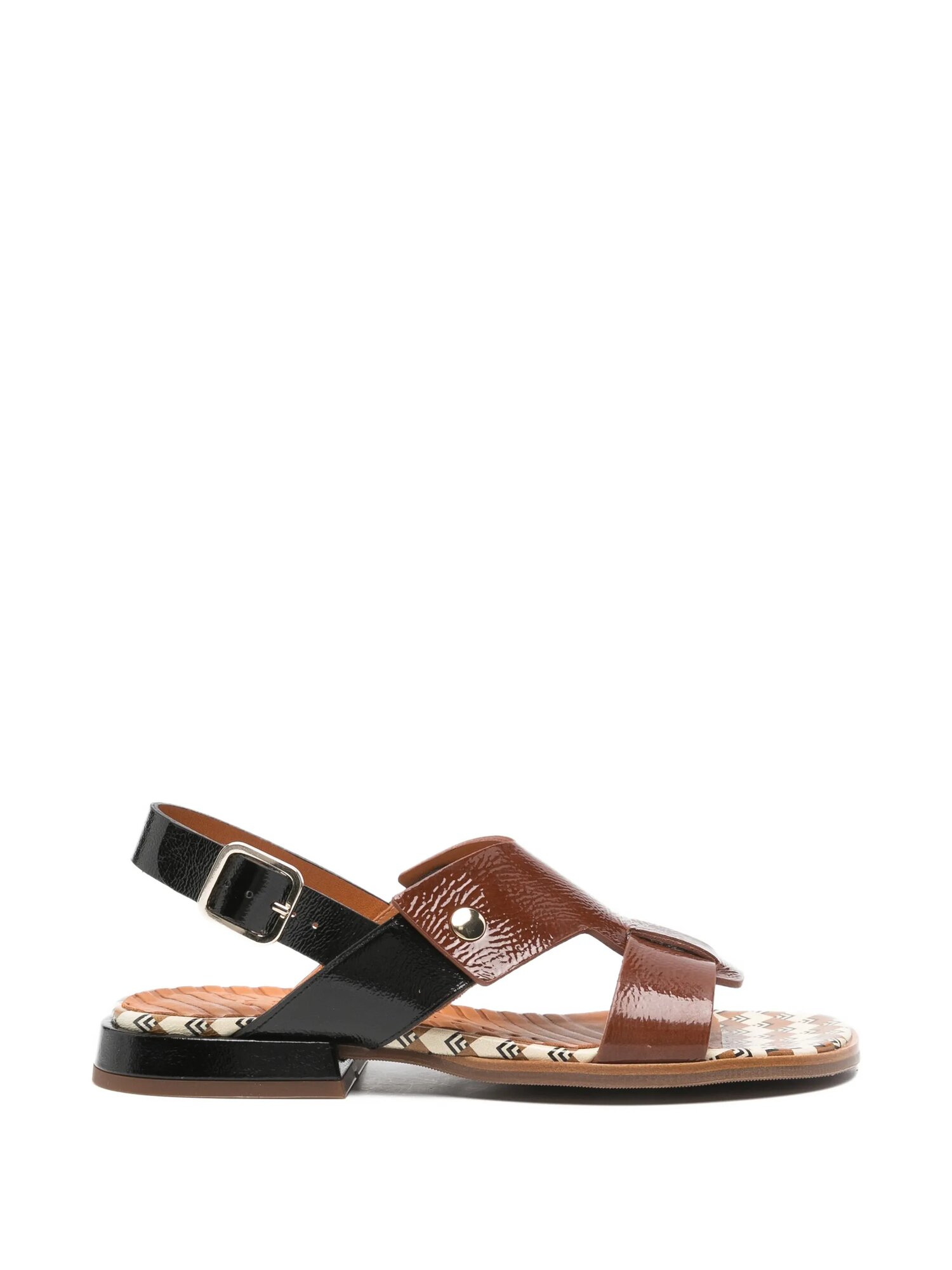 Босоножки Wenka patent-leather square-toe sandals