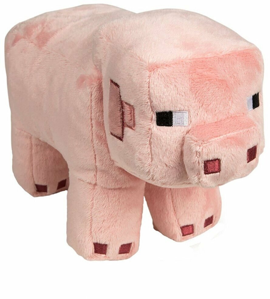 Большая плюшевая игрушка "Свинья" Майнкрафт Pig 26см
