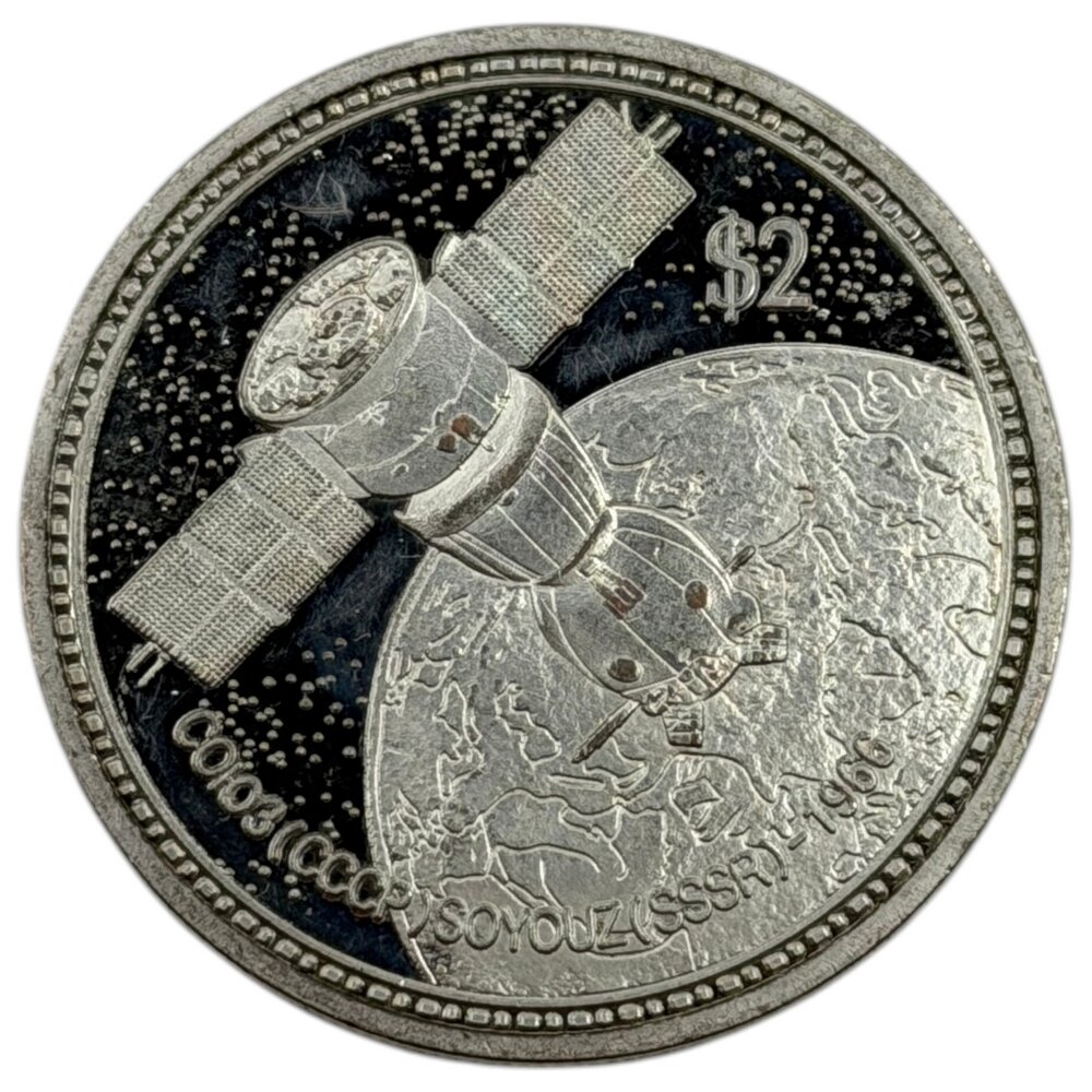Ниуэ 2 доллара 2014 г. (Пуск ракеты-носителя "Союз" в 1966 г.) (Proof) (Proof)