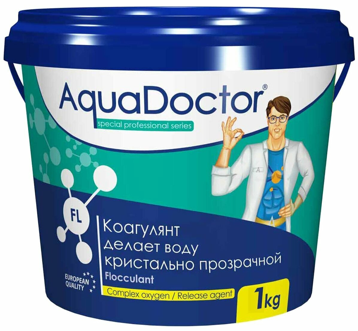 Химия для бассейна AquaDoctor Флокулянт быстрорастворимый (FL-1) 1кг ведро AQ19394