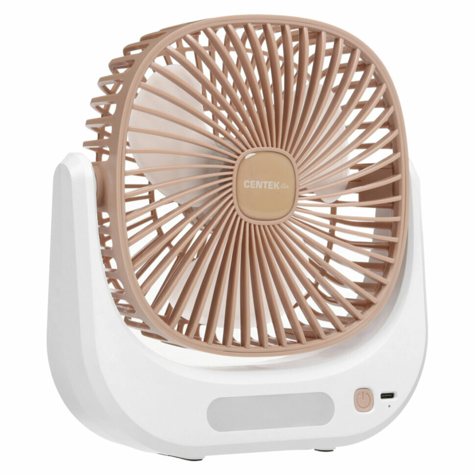 Вентилятор настольный CENTEK CT-5041, USB-питание, 3 режима, d=10 см, 5 Вт, белый, 458434