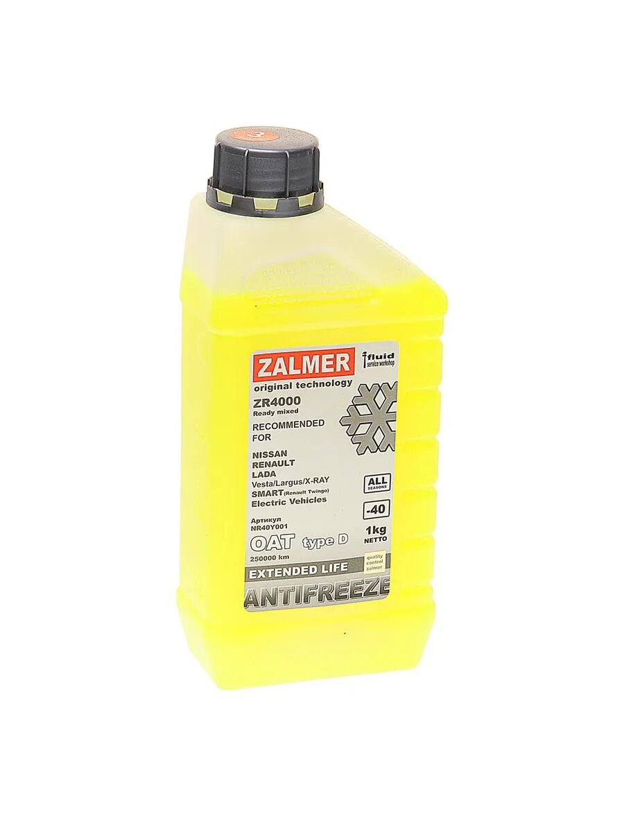 Антифриз желтый -40C ZR4000 NR OAT 1кг ZALMER