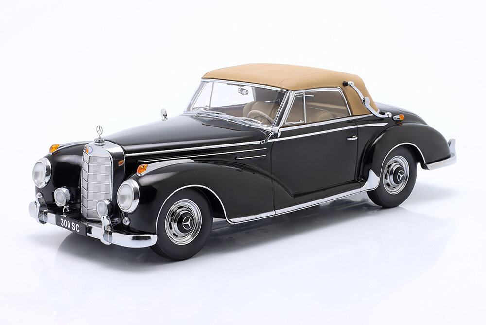 Модель коллекционная KK-SCALE Mercedes W188 300 sc convertible with softtop 1967 black / мерседес 300 кабриолет черный