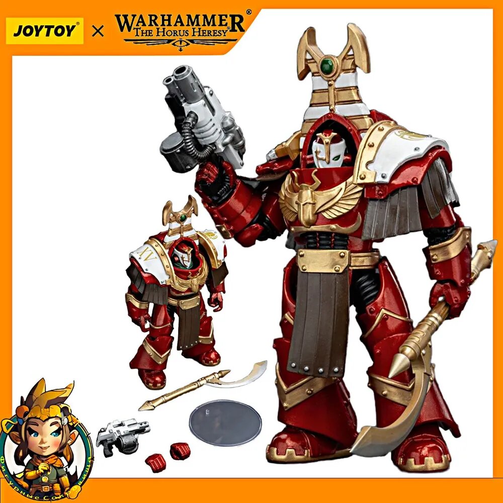 Аниме фигурки Warhammer The Horus Heresy JOYTOY 1/18 Thousand Sons Sekhmet Terminator Cabal Sekhmet With Combi-Melta And Achea Force Weapon Подарочная модель