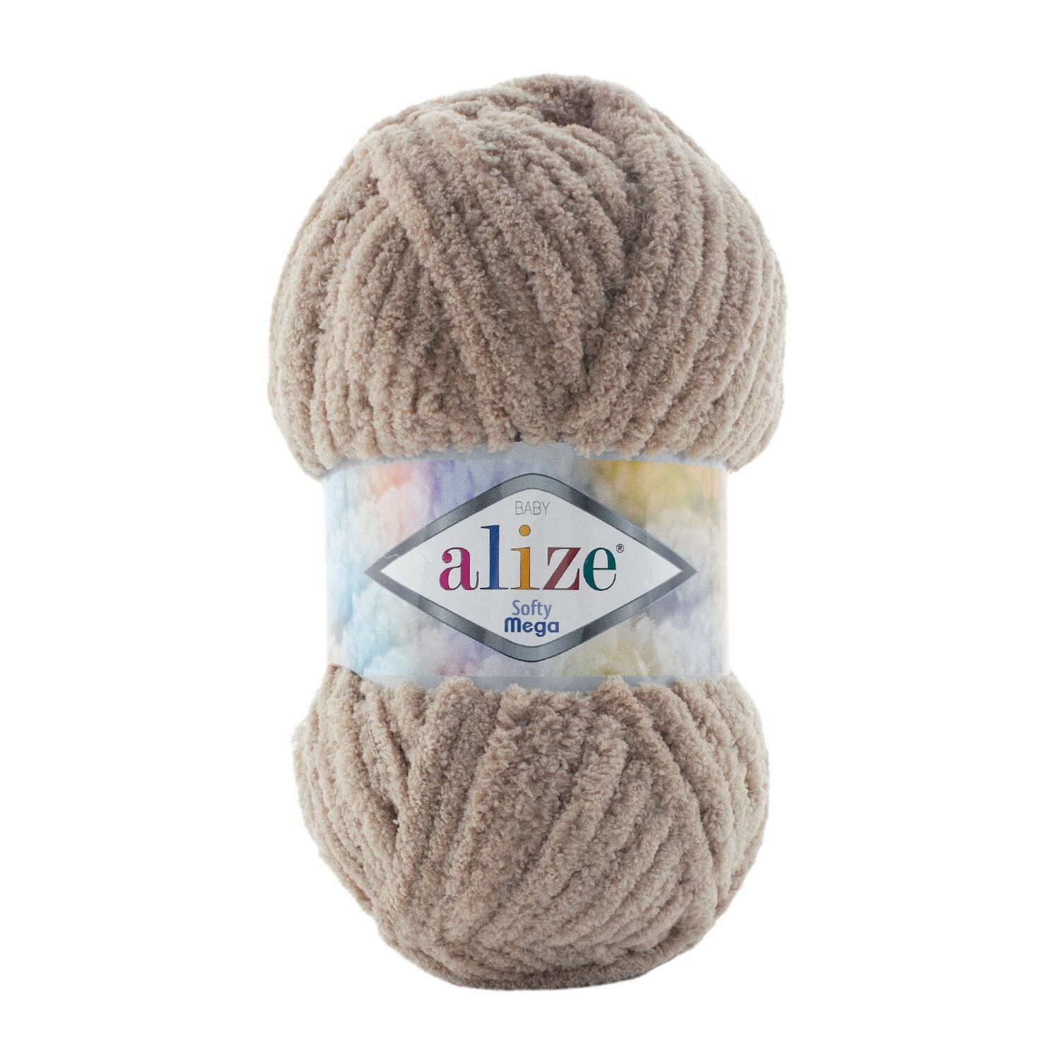 Пряжа для вязания Softy Mega Alize 1 моток (70 м, 100 гр), цвет 530 светло-бежевый