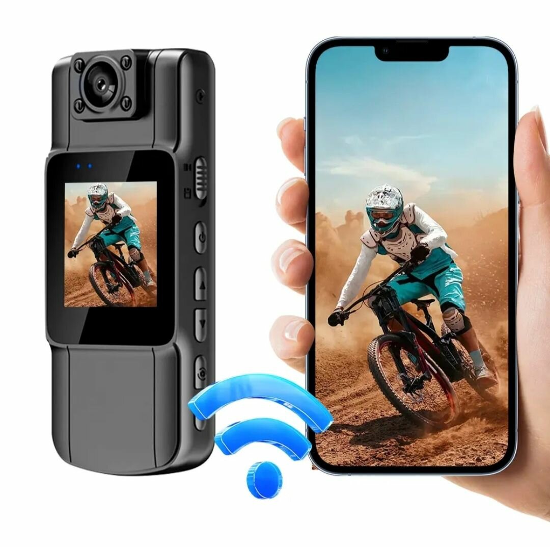 Экшн-камера Wi-Fi, Спортивная мини-видеокамера Full HD 1080P и ЖК-экраном