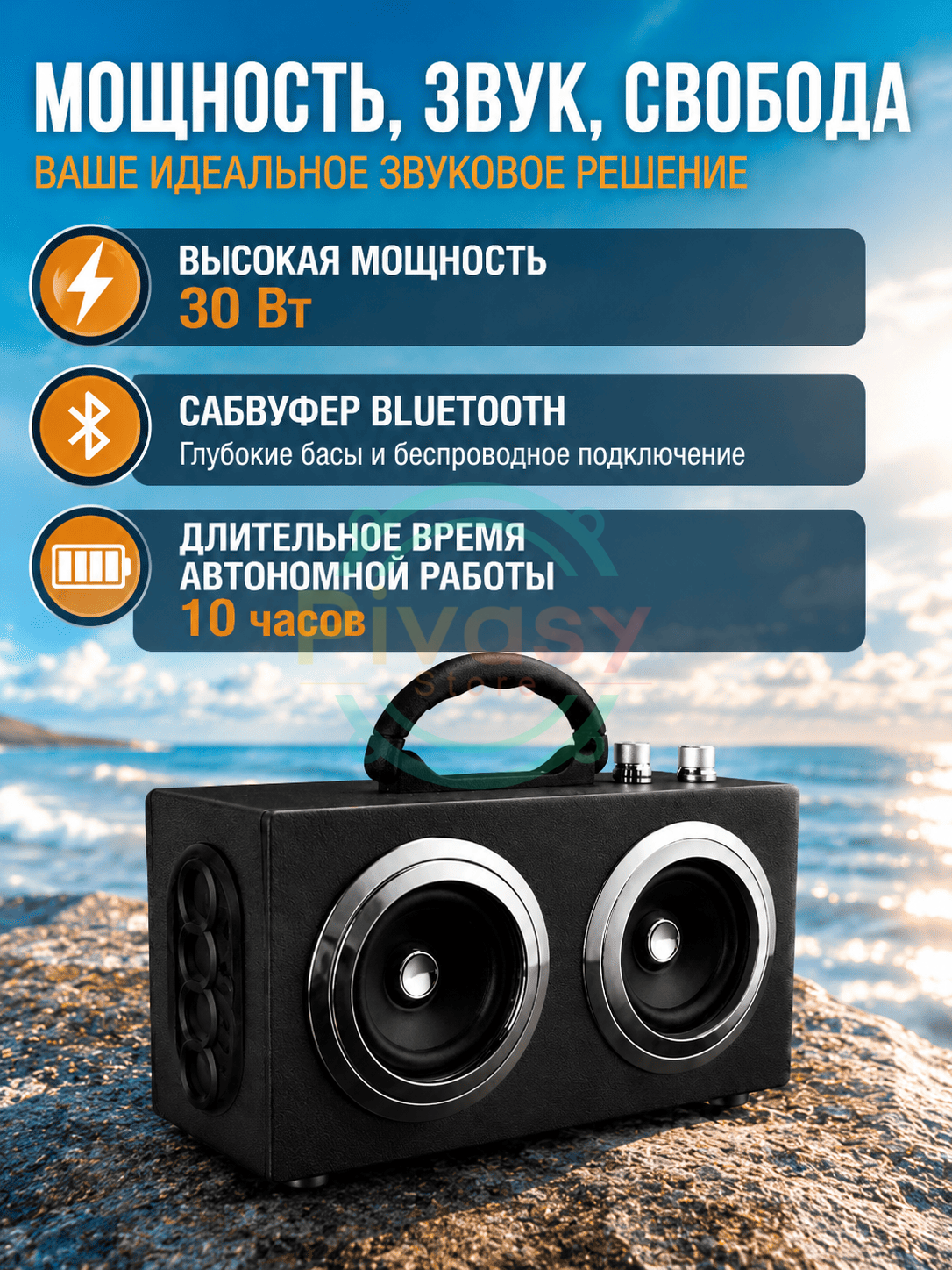 Портативная Bluetooth-колонка M8, 20 Вт, 3600 мАч, TF/USB/AUX, FM-радио, ретро-дерево, караоке, 10 часов работы