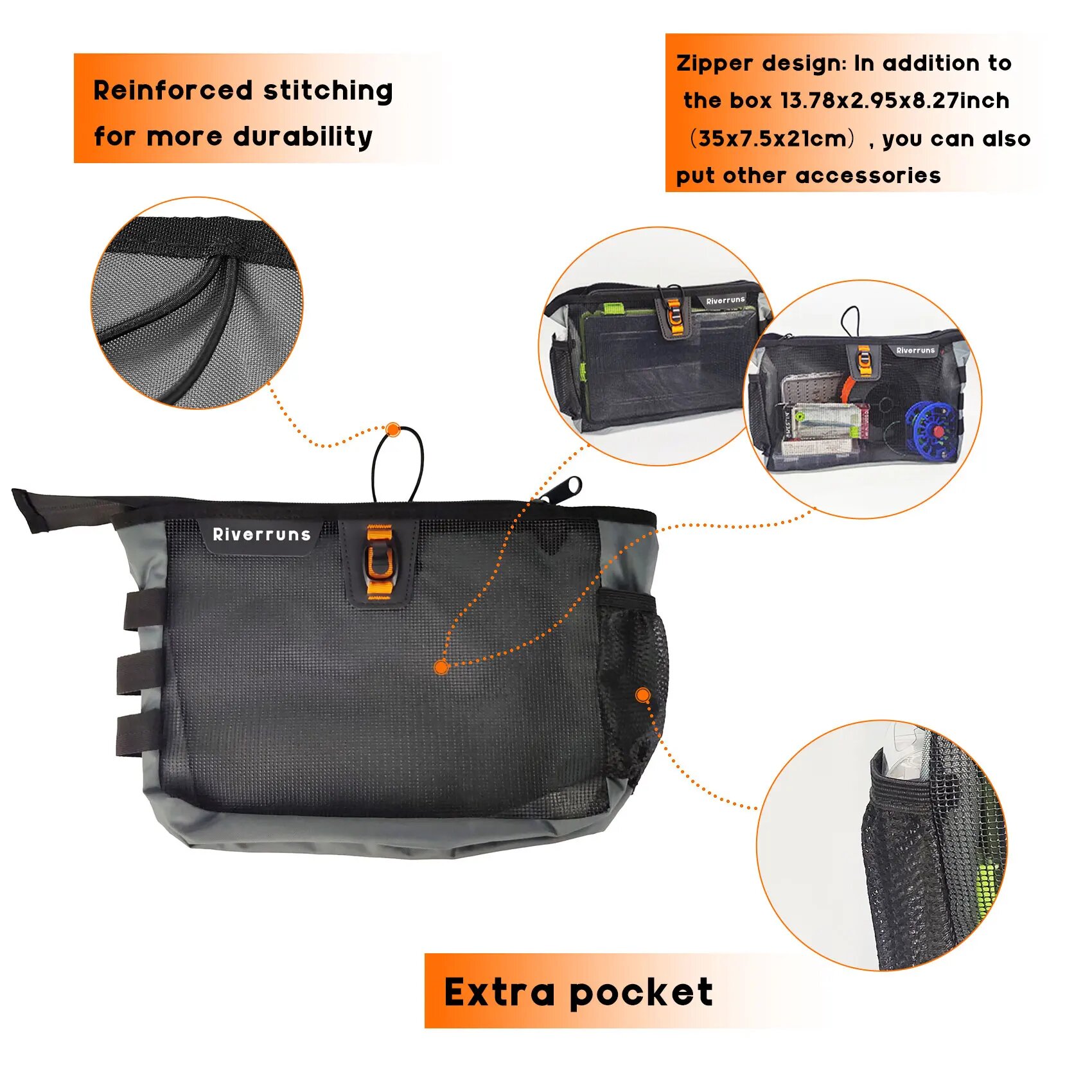 Черная водонепроницаемая сумка для рыбалки Aventik Single Pocket