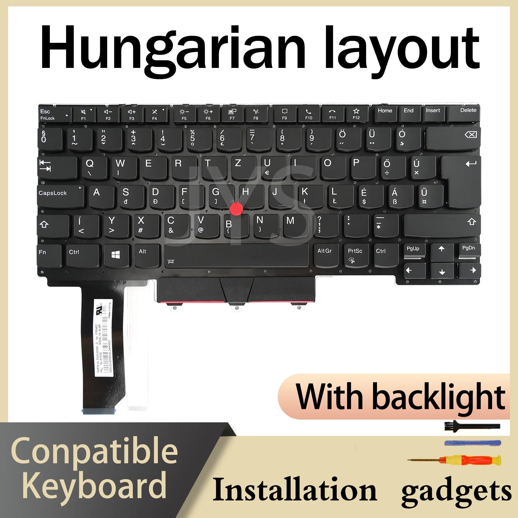 Клавиатура для Lenovo ThinkPad R14 E14 Gen2/3/4, Hungarian, с подсветкой