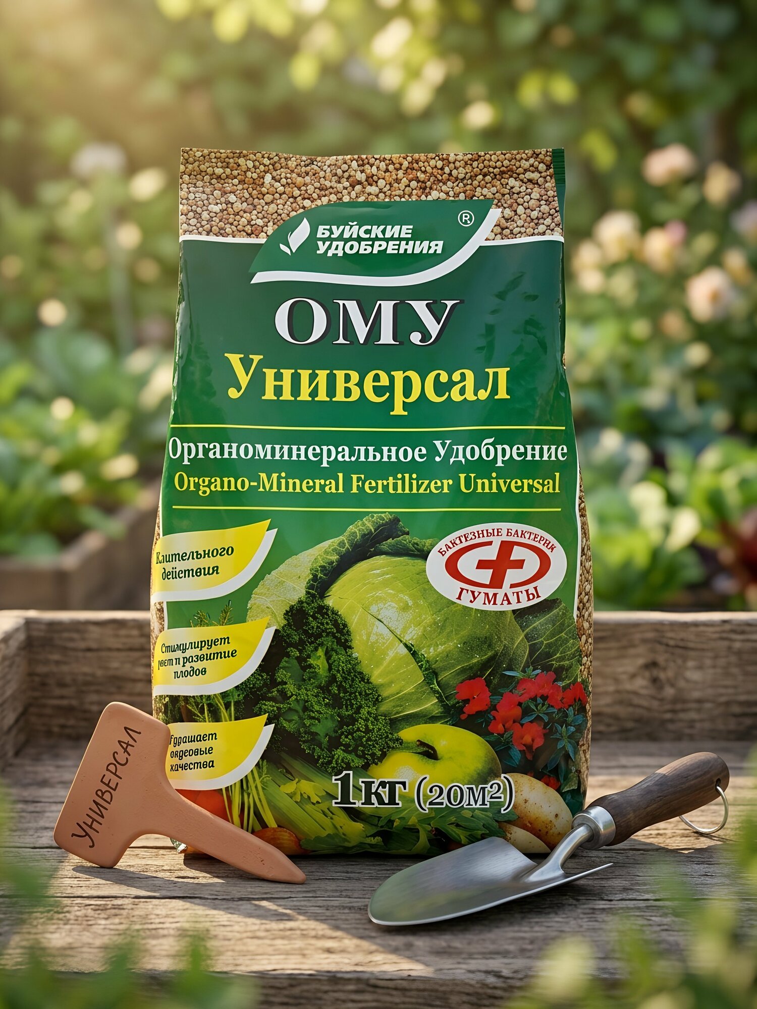 Удобрение универсальное органоминеральное БХЗ 1 кг для овощей, плодово-ягодных культур, хвойных и цветов, гранулы
