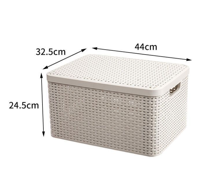 Корзинка Curver с крышкой Style L, 30л 44*32.5*24.8 см, кремовый
