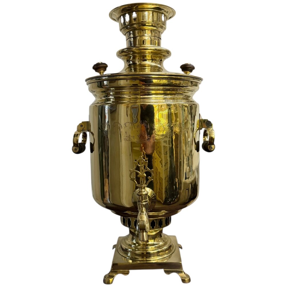 Самовар жаровой "Банка" 1903 г, 9 л, По заказу 1 сорт, Фабрика Юдин М. О, Российская Империя