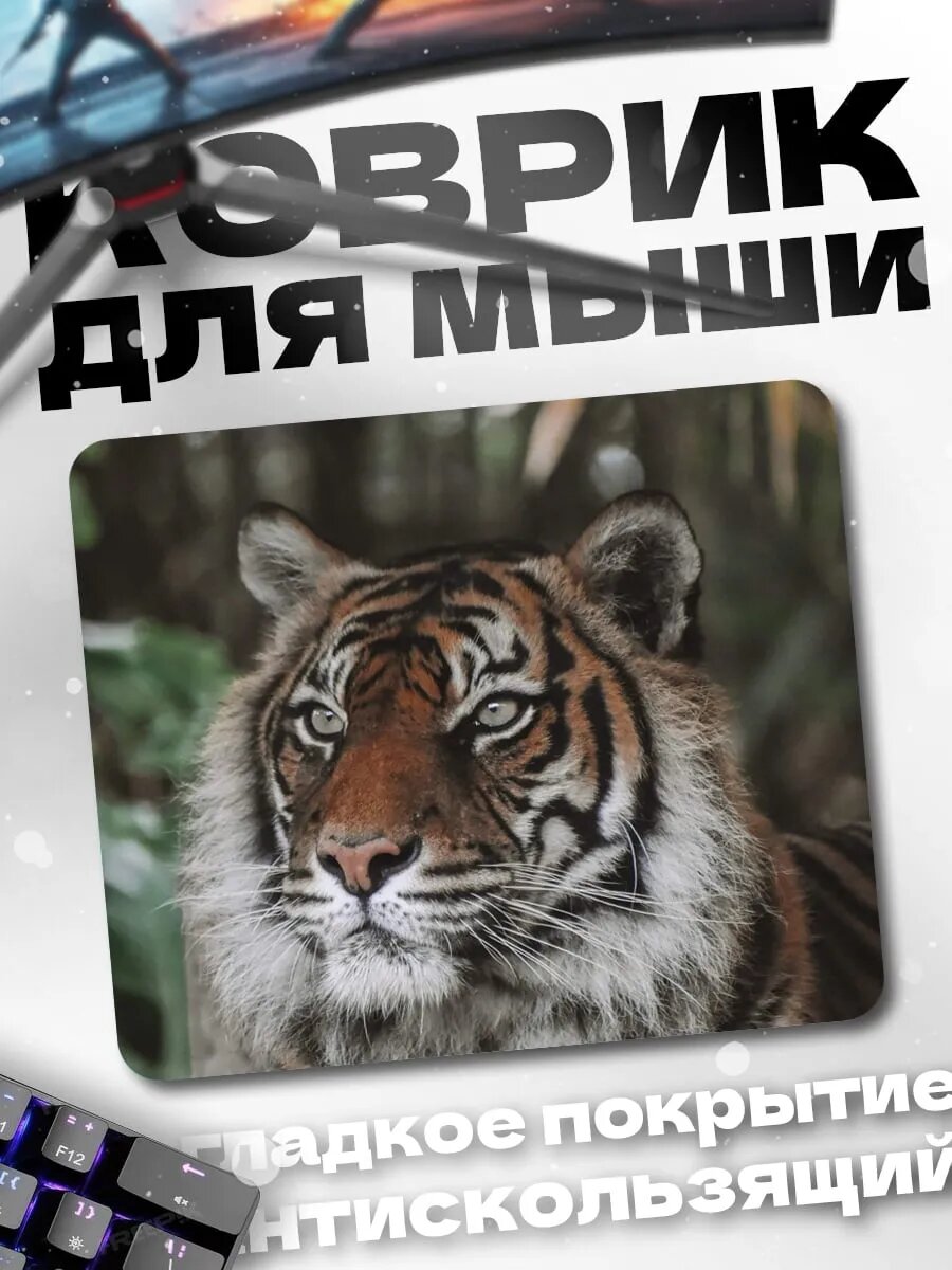 Коврик для мыши Тигр в джунглях