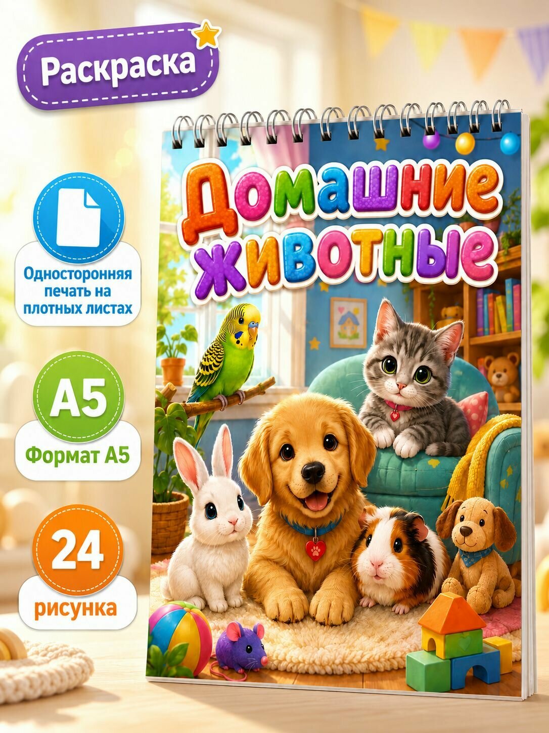 Раскраска для детей Домашние животные