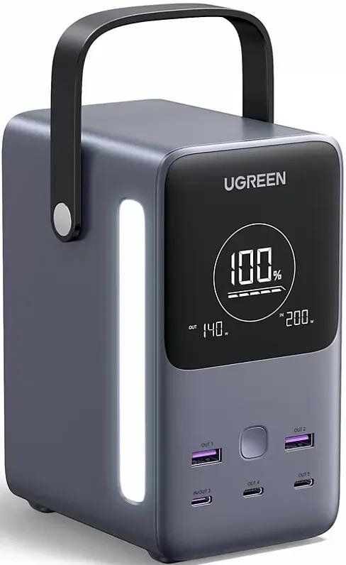 Внешний аккумулятор Ugreen PB770 48000mAh 2USB/3C 300W, серый