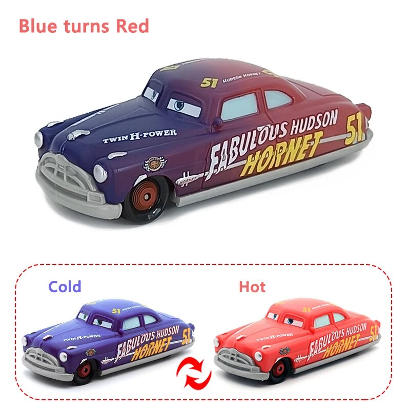 Disney Cars Fabulous Hudson Hornet, меняет цвет, красный, 1:55