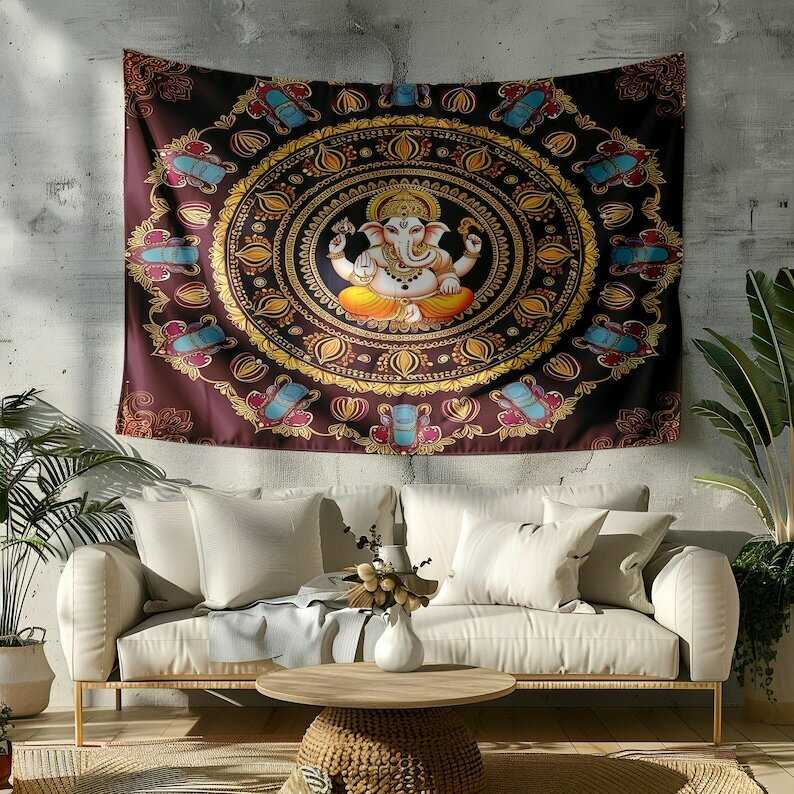 BeLOC Гобелен "Мандала Ганеши" 150x150 см