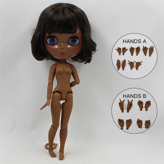 DBS Blythe кукла черная кожа 30 см doll with hands