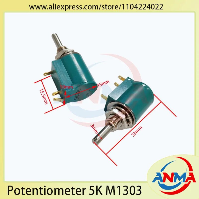 2 шт. Потенциометр COPAL M1303 5K для офсетной печатной машины Ryobi Akiyama