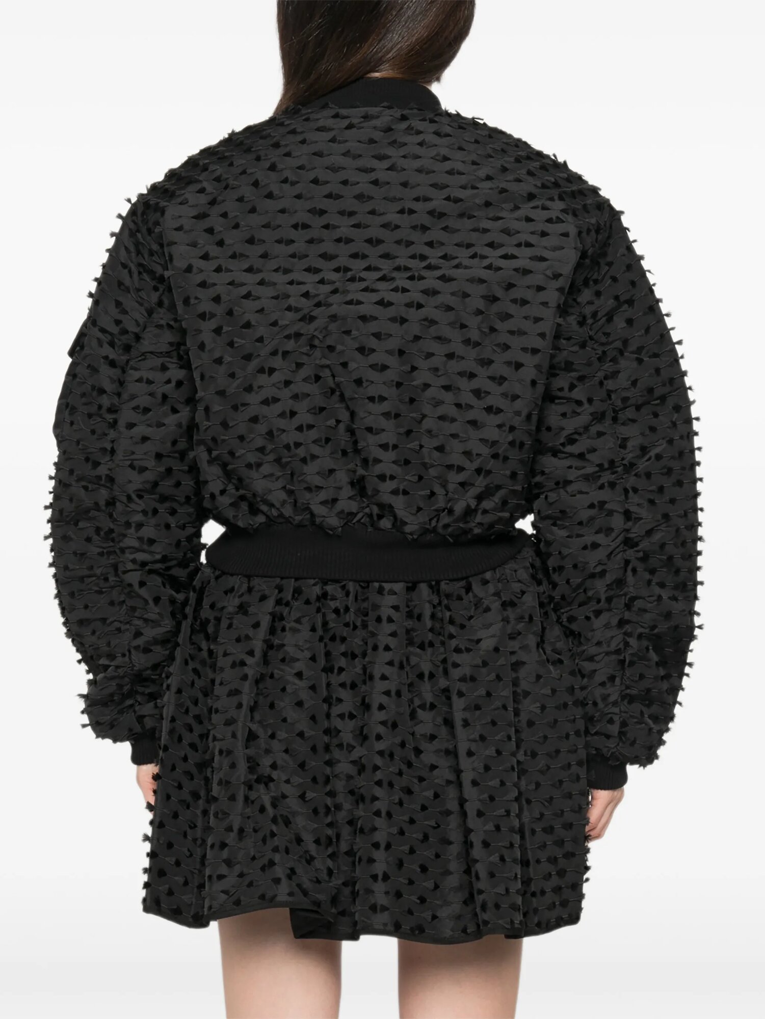 Куртка Cecilie Bahnsen Fil-coupé flared-hem jacket, размер 12, black — фото 1