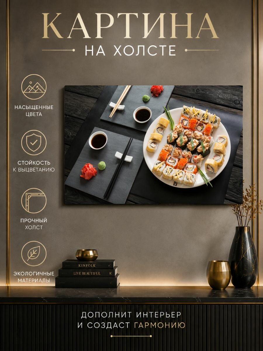 Картина на холсте Суши/еда 70x50 см