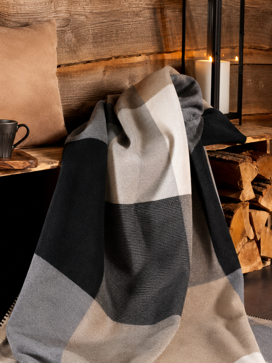 Плед Biederlack Alp Square 150х200 см. 58% хлопок 42% синт, 415 г/м2. Oekotex. Сделано в Германии