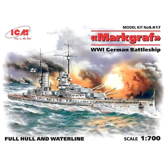 ICM S017 Сборная модель Германский линейный корабль Маркграф, І МВ масштаб 1:700