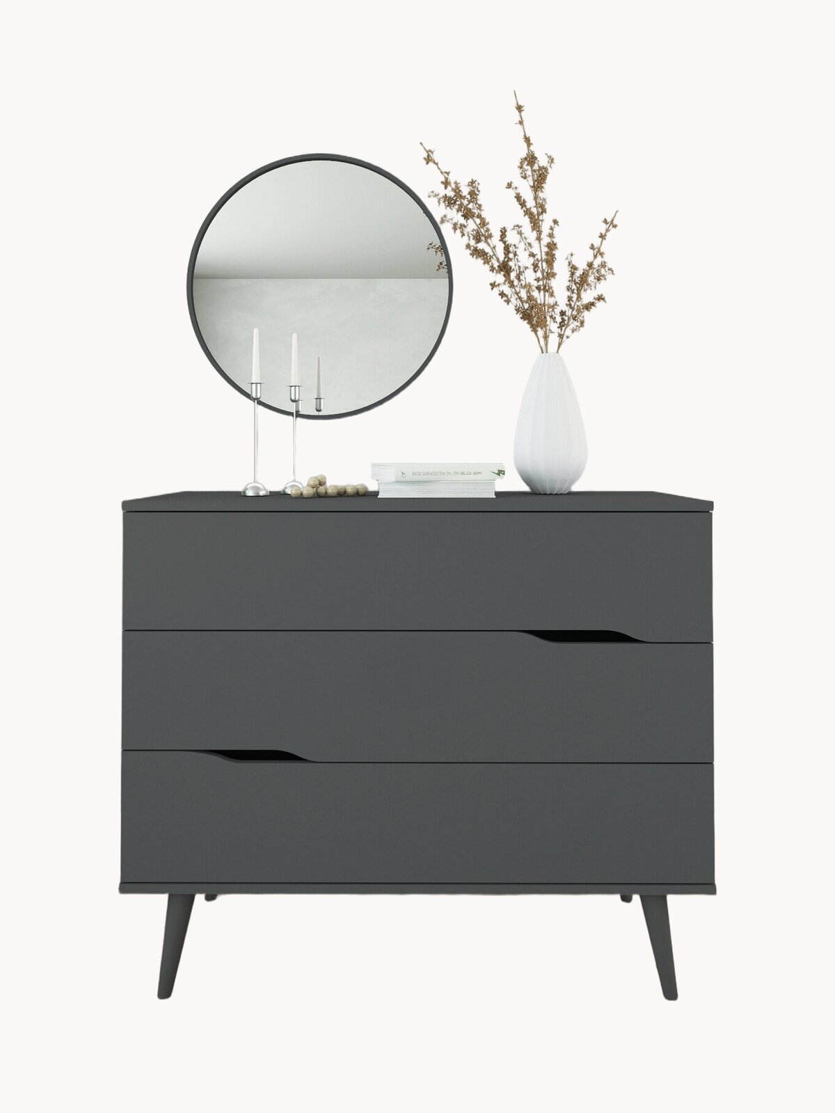 Комод "Комфорт" 3 ящика, ШхГхВ: 100х42.7х84.7 см, цвет: Графит