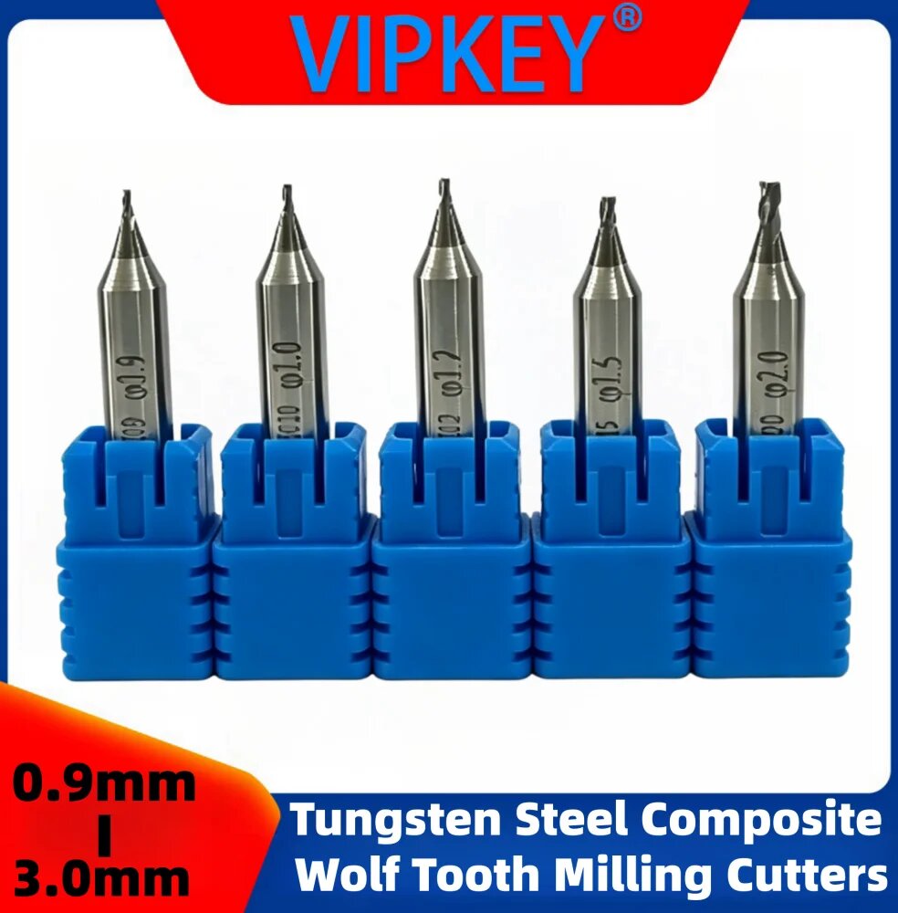 Фрезы Wolf Tooth из вольфрамовой стали 0.9/1.0/1.2/1.5/2.0/2.5/3.0 мм 2.0mm