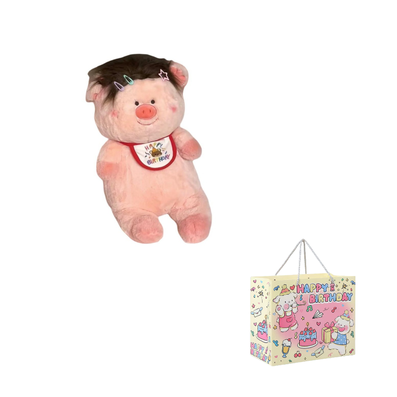 Плюшевые куклы унисекс YUOU Hair Styling Pig+Bib, 45CM EU