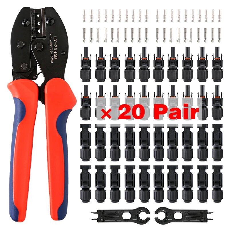 Разъемы XIONGISOLAR для солнечных панелей 1000В 30А 20Pair and tool