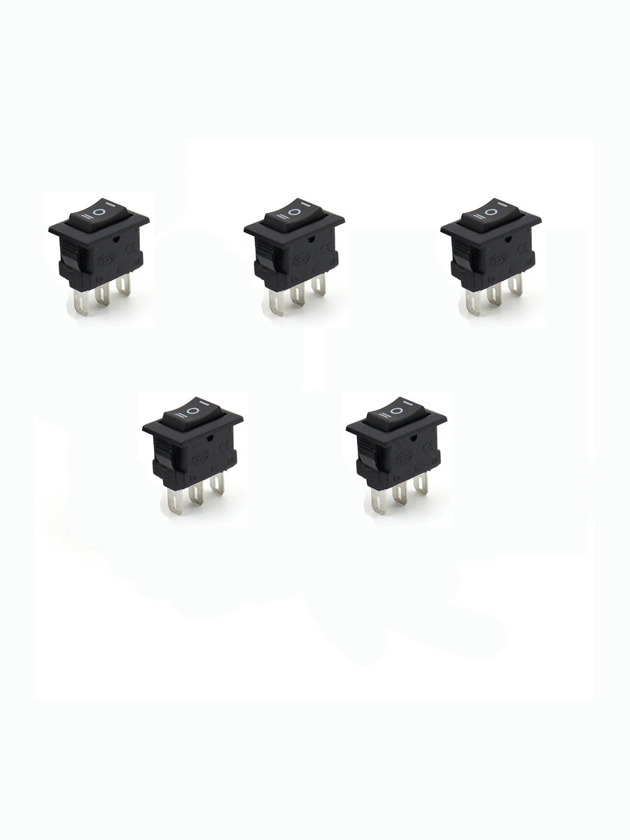 5шт. KCD11 3Pin клавишный переключатель On-Off-On, 3 положения, SPDT, черный, для автомобиля, приборной панели, лодки,