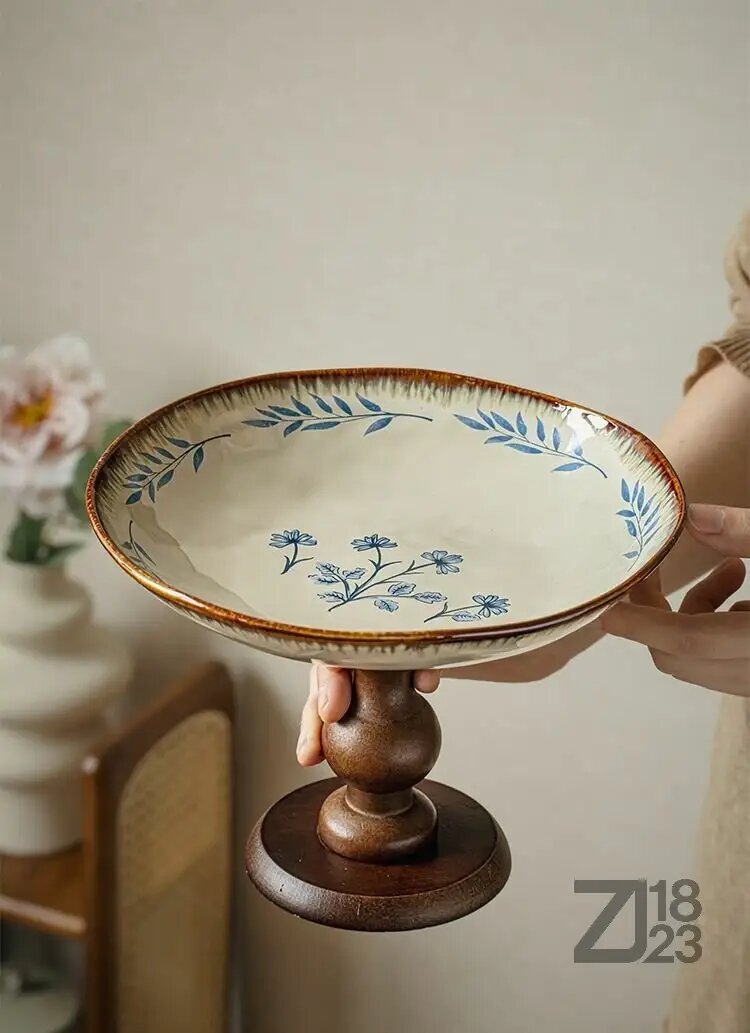 Фруктовница MAODOU, антикварная, керамика, диаметр 23см, 1шт