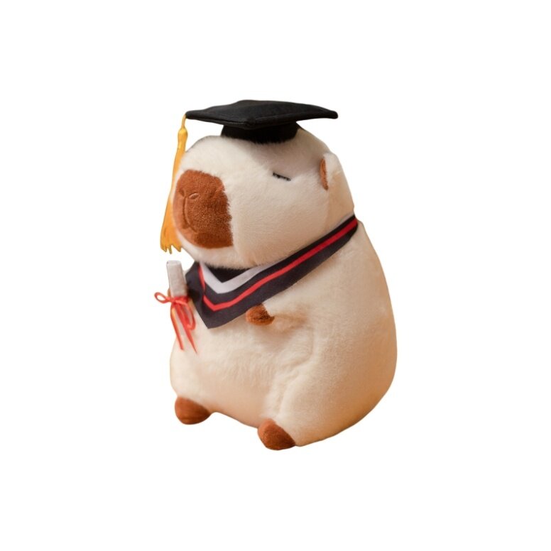 Милые плюшевые игрушки унисекс OU DI PIG Капибара в докторской шапочке, Dr. White Capybara, 23CM EU