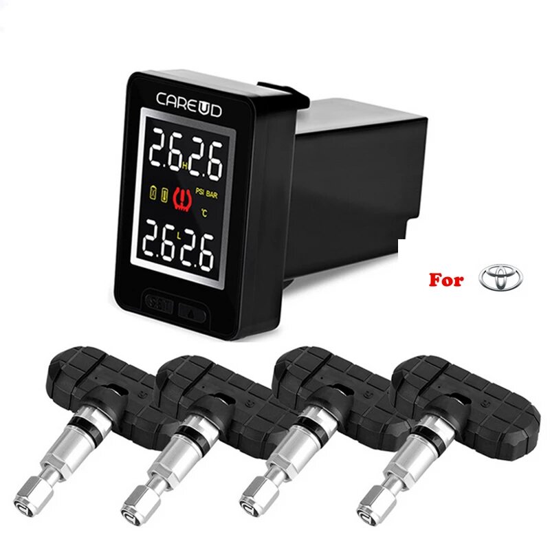 Автомобильный датчик контроля давления в шинах CAREUD TPMS U912, беспроводной датчик контроля давления в шинах для Toyota 4, внутренний датчик давления, автомобильная система безопасности