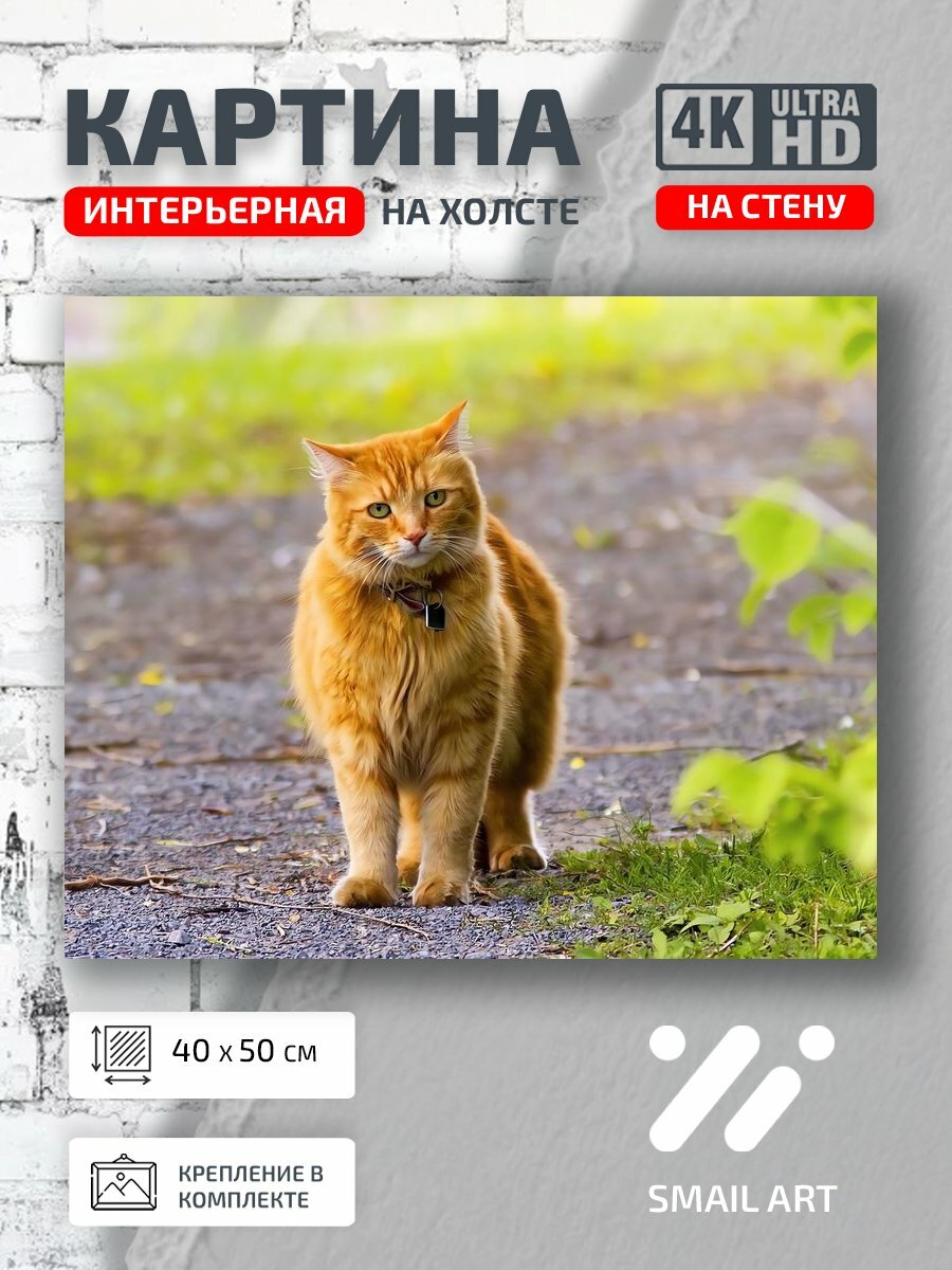 Картина на холсте интерьерная 40 на 50 на стену Прогулка Animal для кабинета animal style