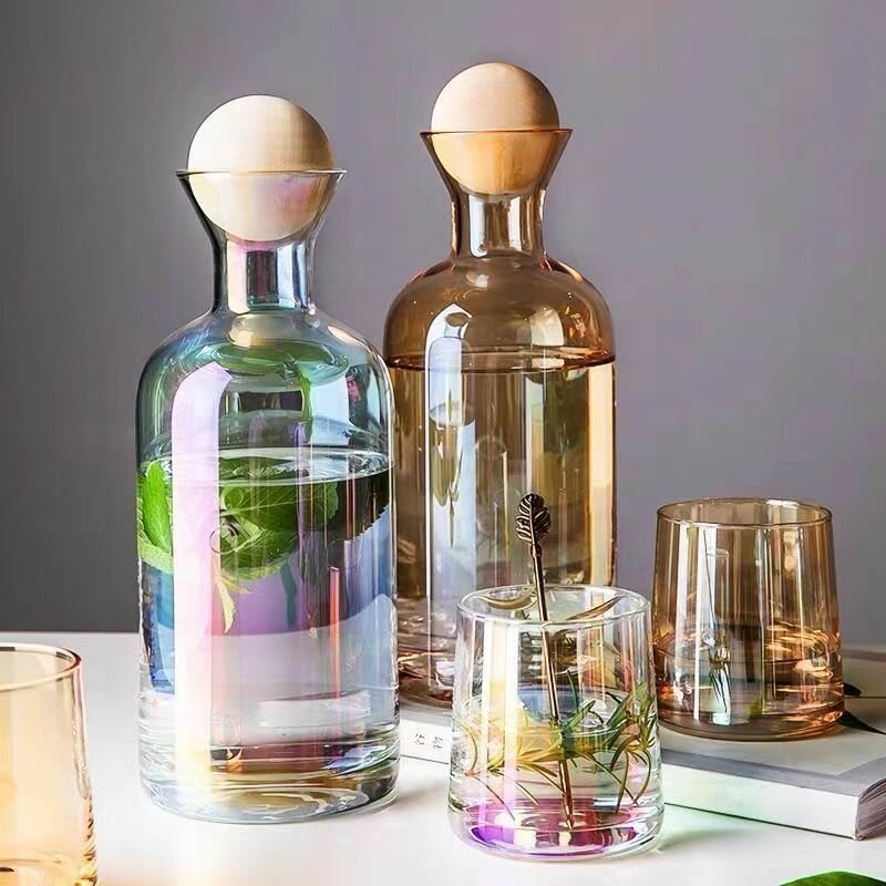 Бутылка с холодной водой + 6 чашек высококачественного стеклянного бытового набора