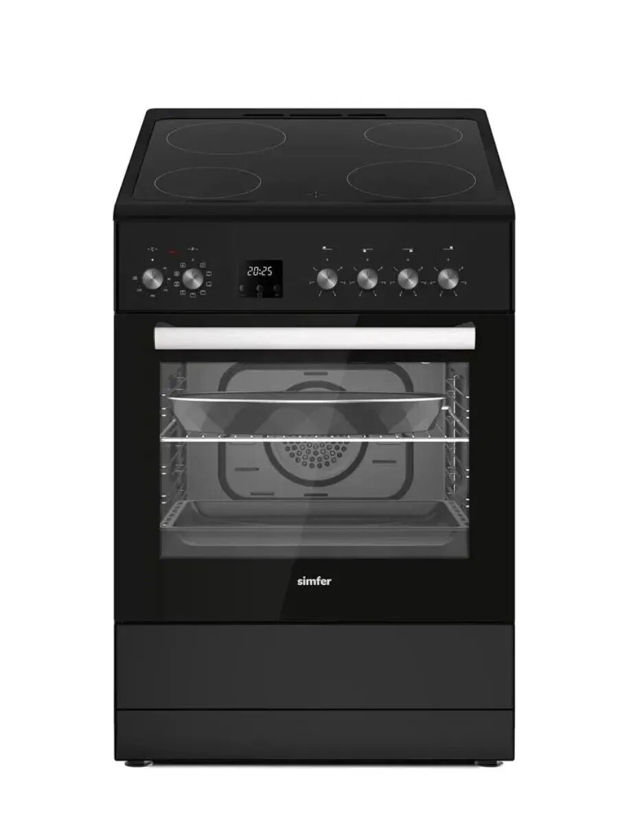 Электрическая плита Simfer F66VB09025 чёрная эмаль, 60 литров, 8000 Вт