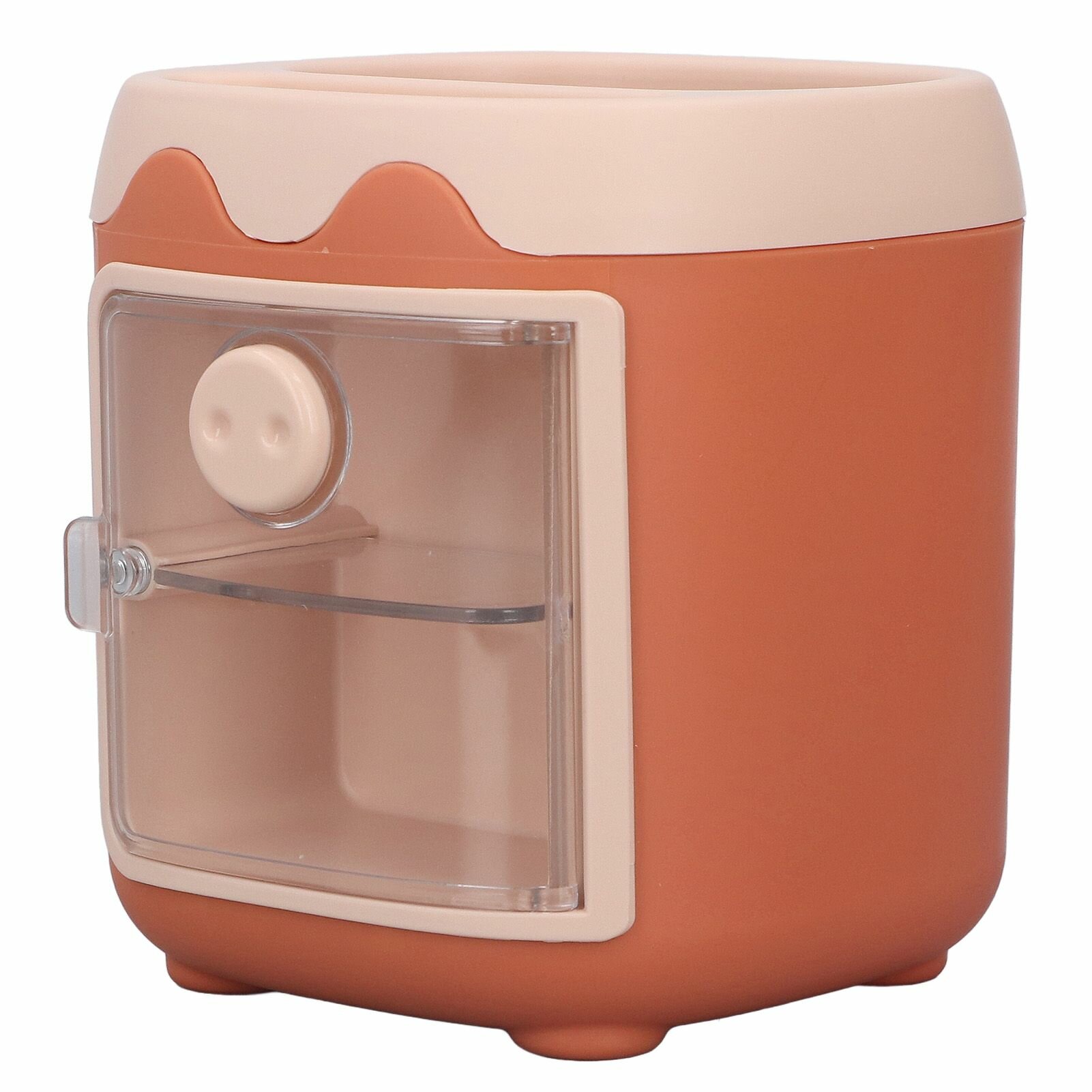 Держатель для ручек оранжевый мультяшный милый поросенок Настольный держатель для ручек-органайзер Офисные канцелярские принадлежности Многосеточный ящик для хранения