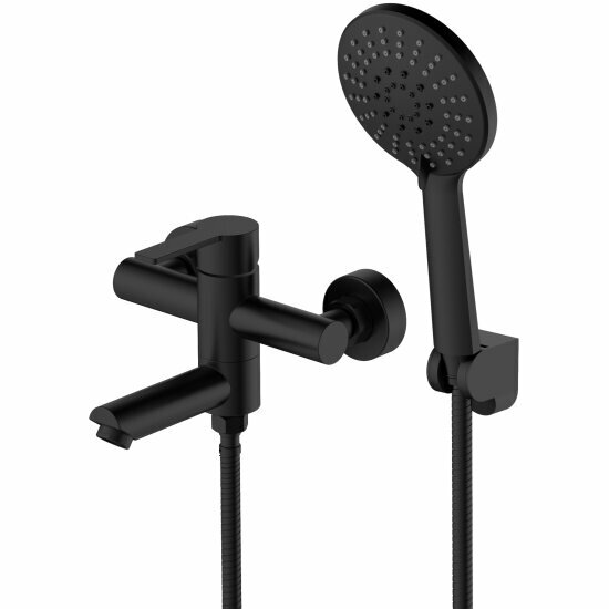 Смеситель для ванны и душа Agger Easy A3121244 однорычажный с душевым набором, черный матовый