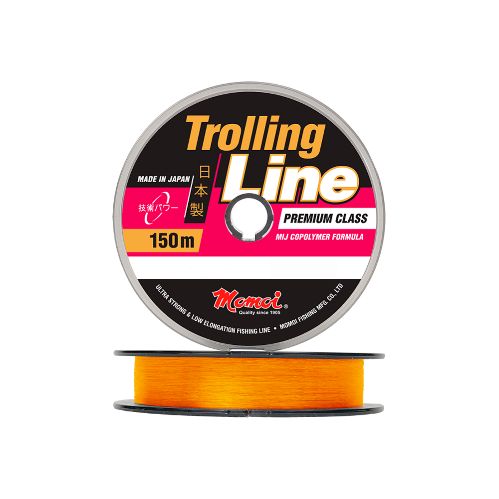 Леска Momoi Fishing "Trolling Line", 0,40 мм, 15,0 кг, 150 м, оранжевая
