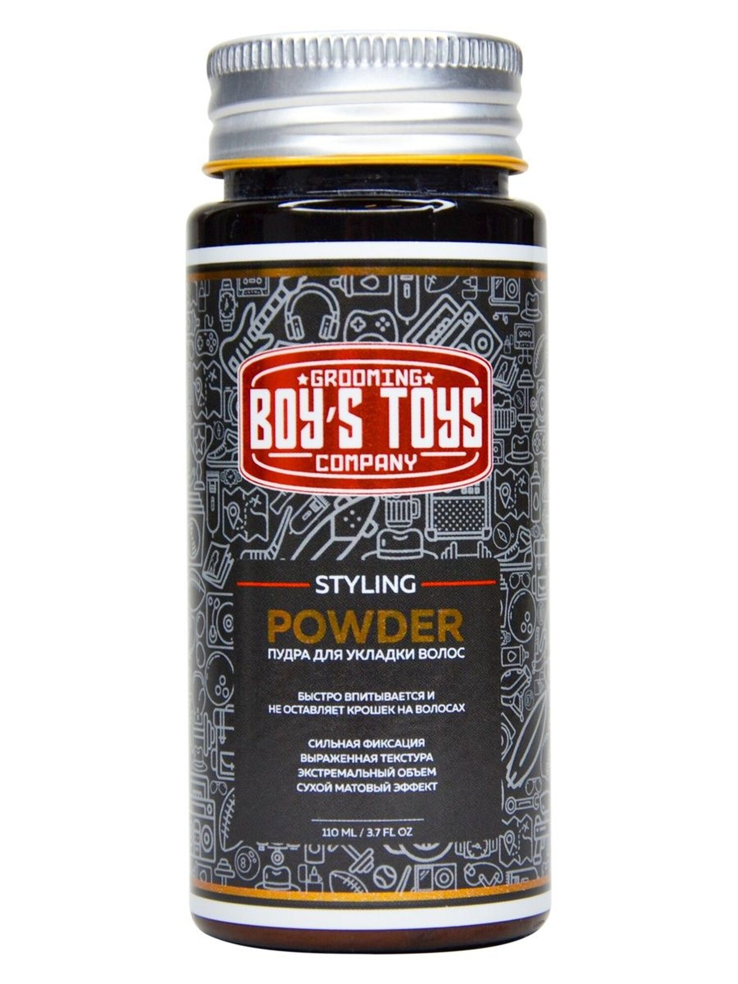 Пудра для укладки волос высокой фиксации с низким уровнем блеска Boy's Toys Styling Powder 15 г BT347