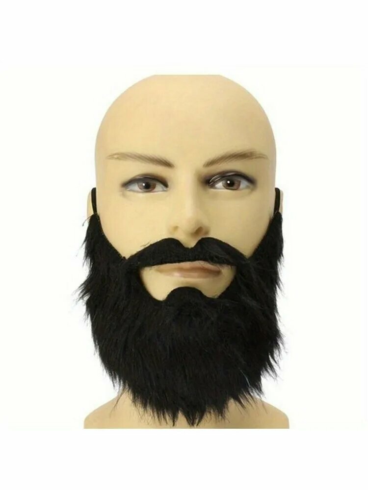 Черная фигурная борода Аксессуар для косплея, тематических вечеринок и маскарада