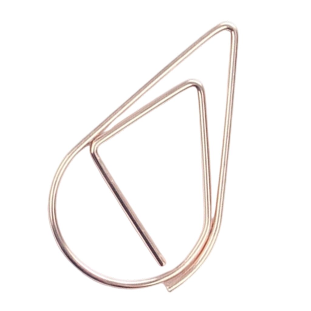 1 набор из 100 свежих и простых скрепок в форме капель воды- розовое золото