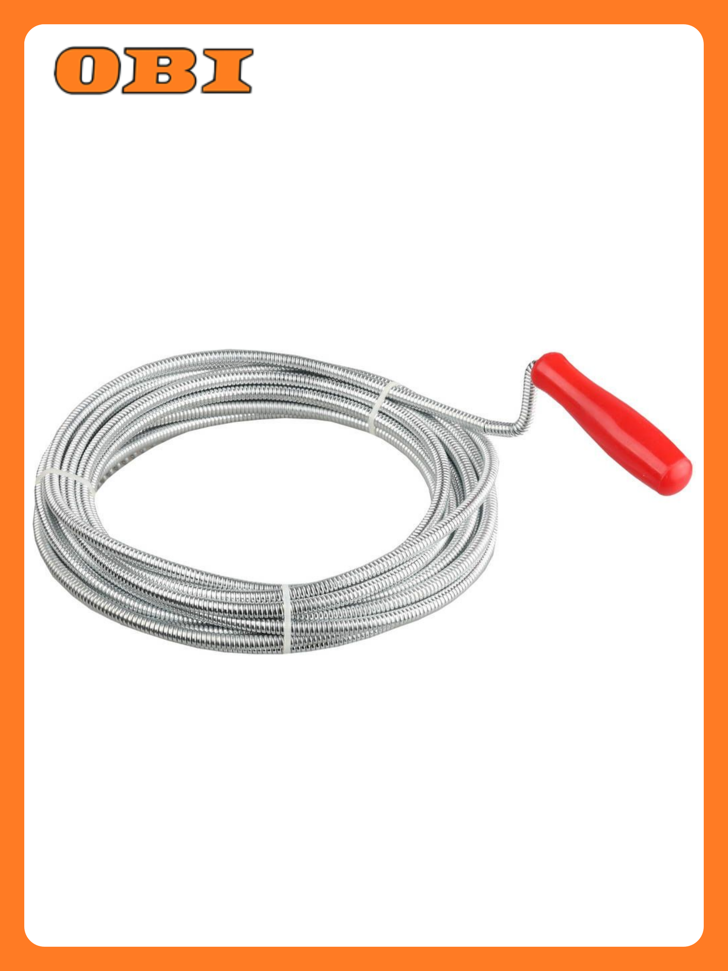 Сантехнический трос ЗУБР, для прочистки труб, длина 5 м, диаметр 6 мм, многоцветный