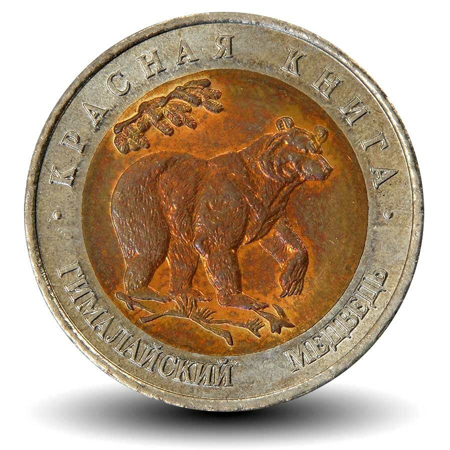 50 рублей 1993 года - Гималайский медведь - Красная книга - Банк России