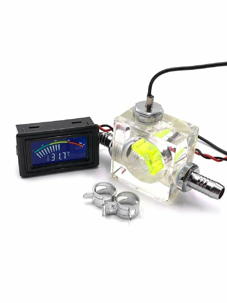 Водяной термометр с иглой + счетчик потока - зеленый