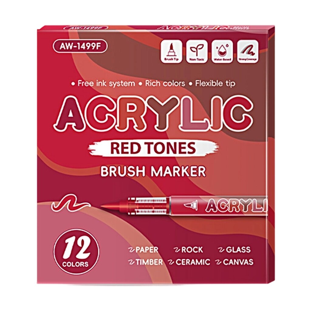 12-цветная жидкая акриловая краска, Маркер, Наконечник кисти, Акриловый маркер для изготовления открыток