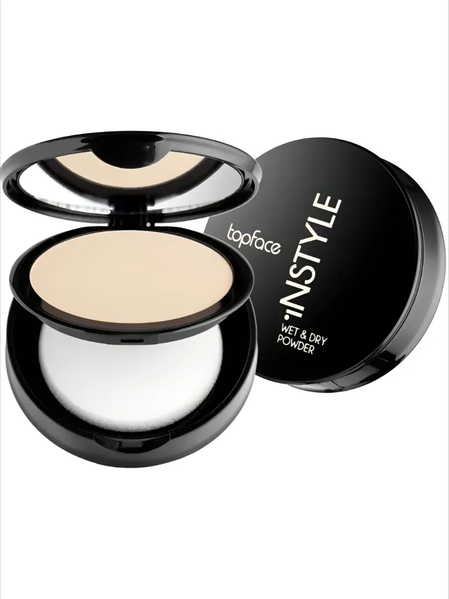 Пудра Topface Instyle Wet & Dry Powder Компактная для мокрого (влажного) и сухого нанесения SPF15, 001