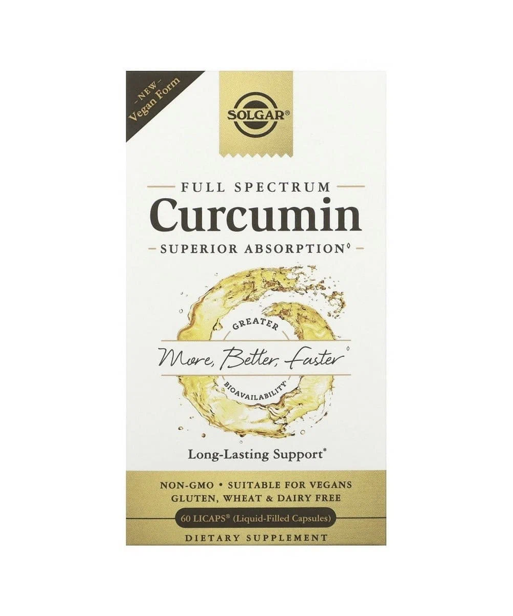 Solgar Curcumin Full Spectrum, Куркумин Полный спектр 60 капсул